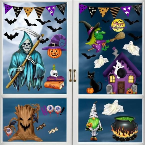 Wall Decor | Halloween Window Clings Halloween Windows Decor Doubleside ...
